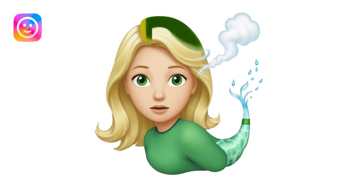 A sideways woman with blonde hair farting green gas emoji | AI Emoji ...