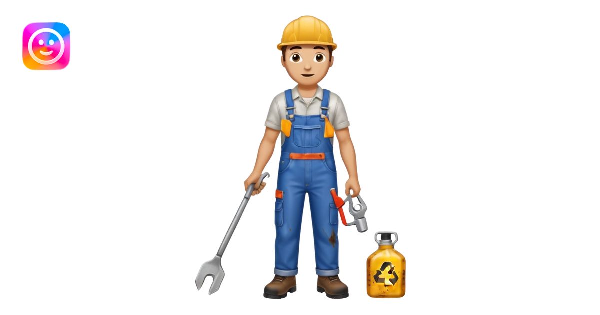 Mechanic + wrench + oil stain,Repair Crew. emoji | AI Emoji Generator