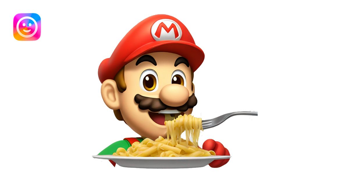 super mario eating pasta emoji | AI Emoji Generator