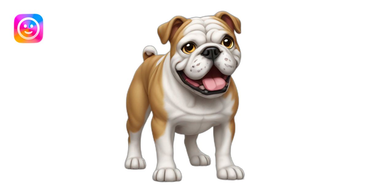 Dog Bulldog full-height emoji | AI Emoji Generator