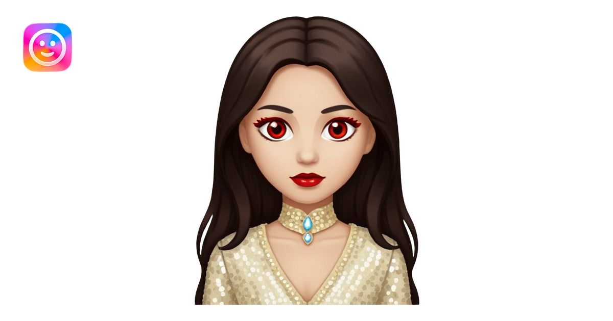 Bloody Mary with light skin, long dark brown hair, red eye, ivory ...