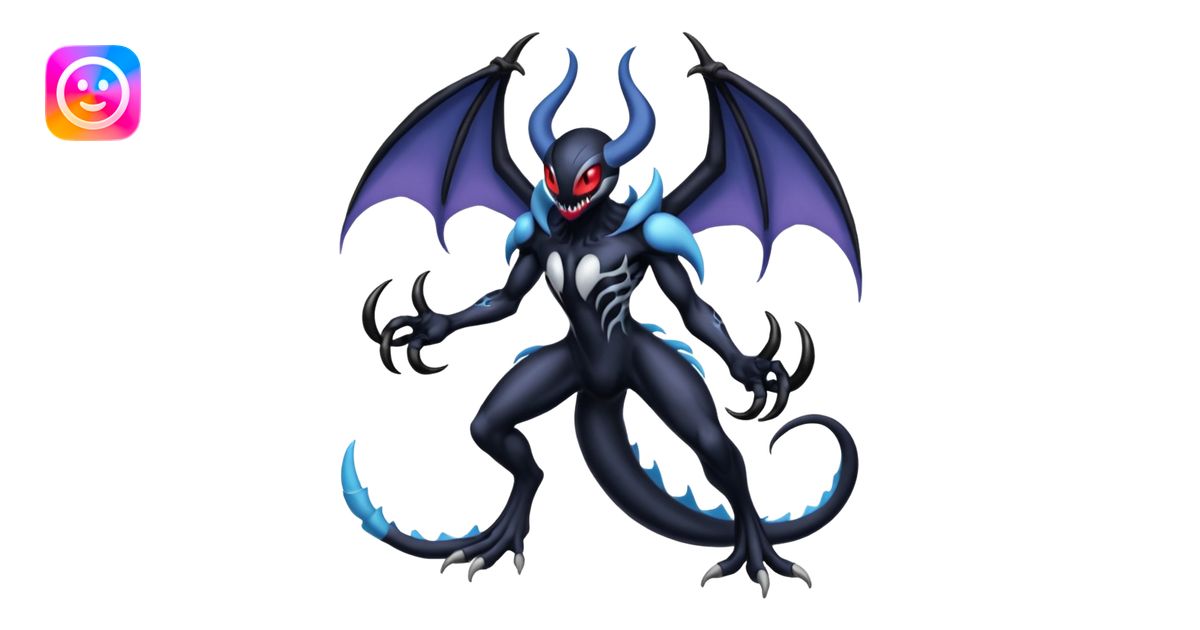 Venom-Darkrai-Stitch-Lunala-Fakémon-hybrid-creature (full body) emoji ...
