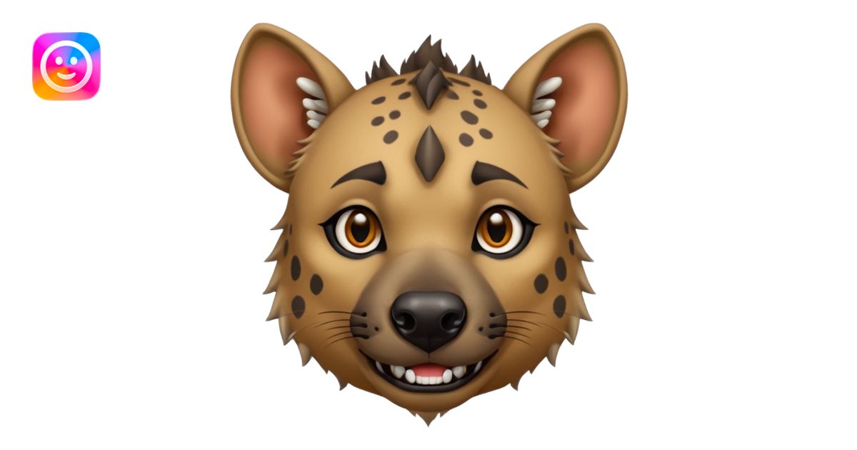 hyena with cheek piercings emoji | AI Emoji Generator