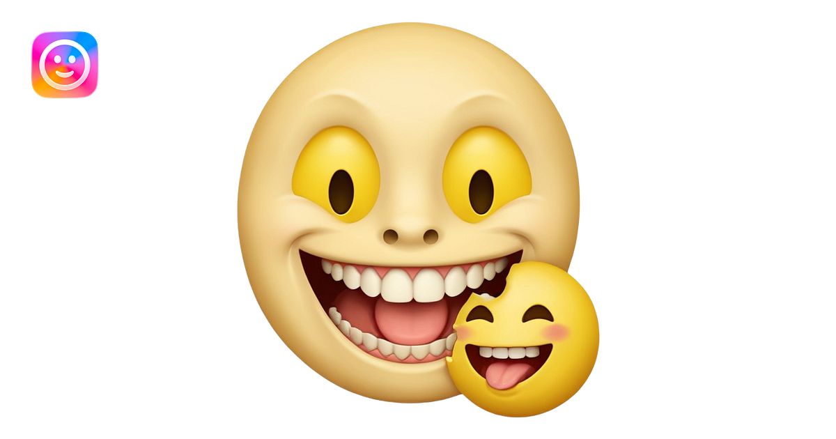 Smiley face with open mouth and teeth biting an arm emoji | AI Emoji ...