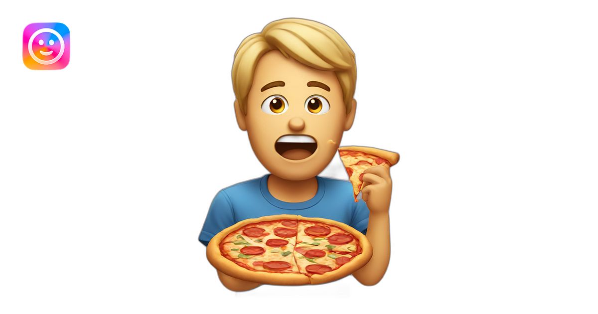 drunk dude eating pizza emoji | AI Emoji Generator