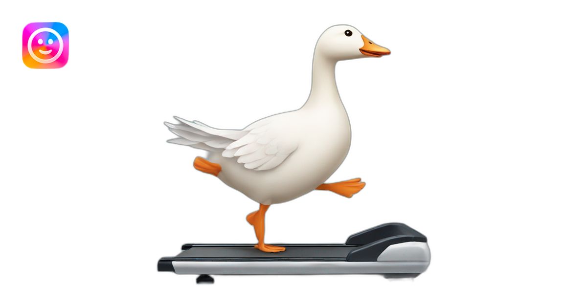 Goose running on a treadmill emoji | AI Emoji Generator
