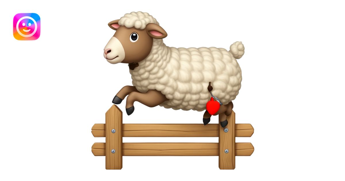 sheep jumping fence emoji | AI Emoji Generator