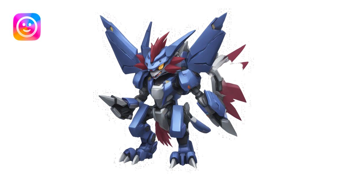 WereGarurumon-Zoroark-Medabot-Mecha emoji | AI Emoji Generator