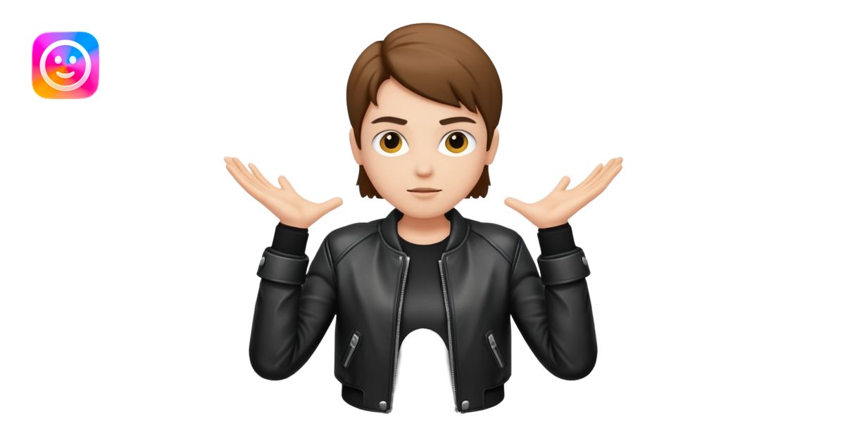 cool person shrug pose emoji | AI Emoji Generator
