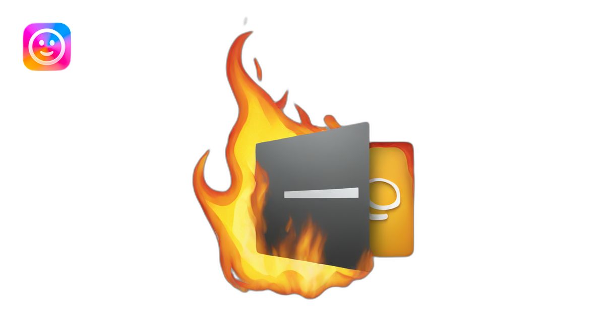 microsoft logo on fire emoji | AI Emoji Generator