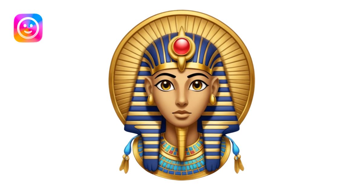 An emoji of the Egyptian god Ra. He has a falcon's head and wears a sun ...