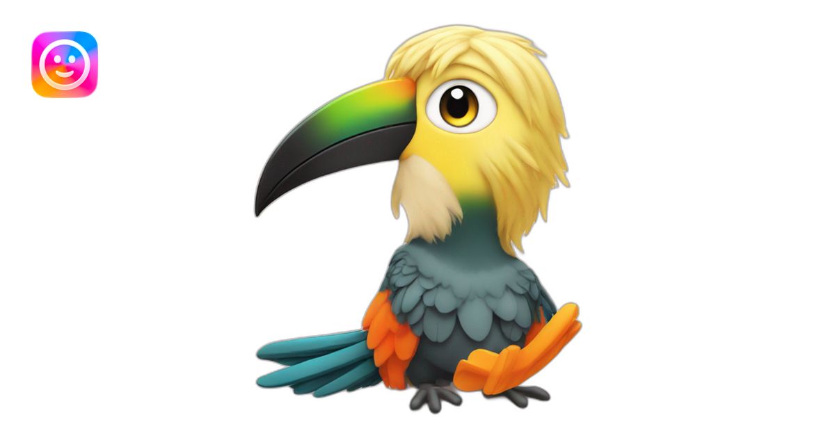 Blond Baby boy with toucan plush emoji | AI Emoji Generator