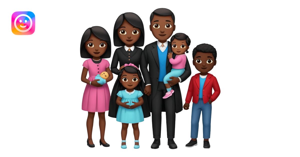 A fam of 7 mom dad big bro big sis middle sis and 2 baby we r black ...