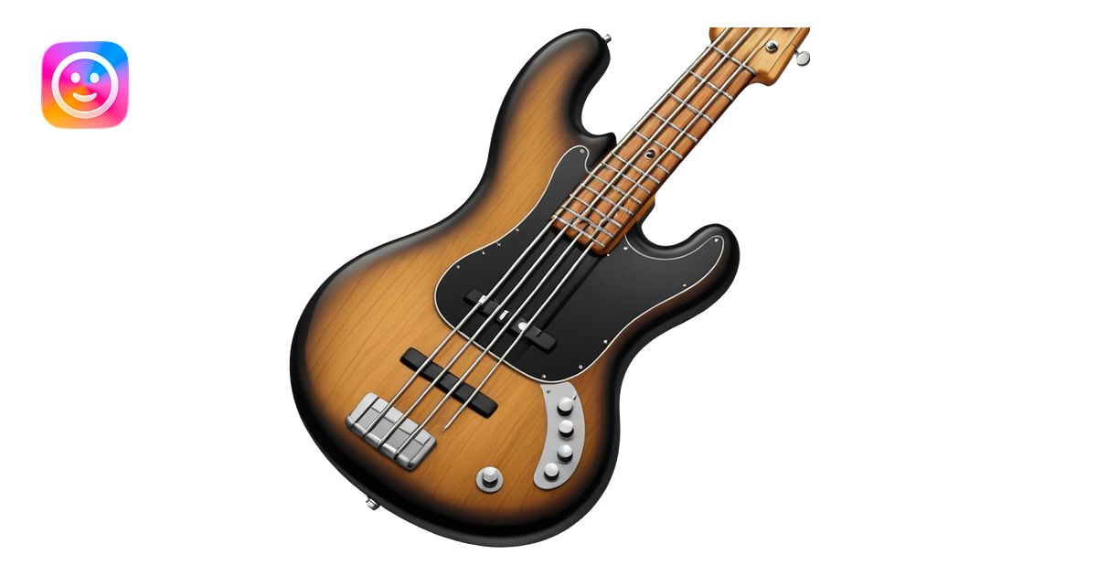 Black electric bass emoji | AI Emoji Generator