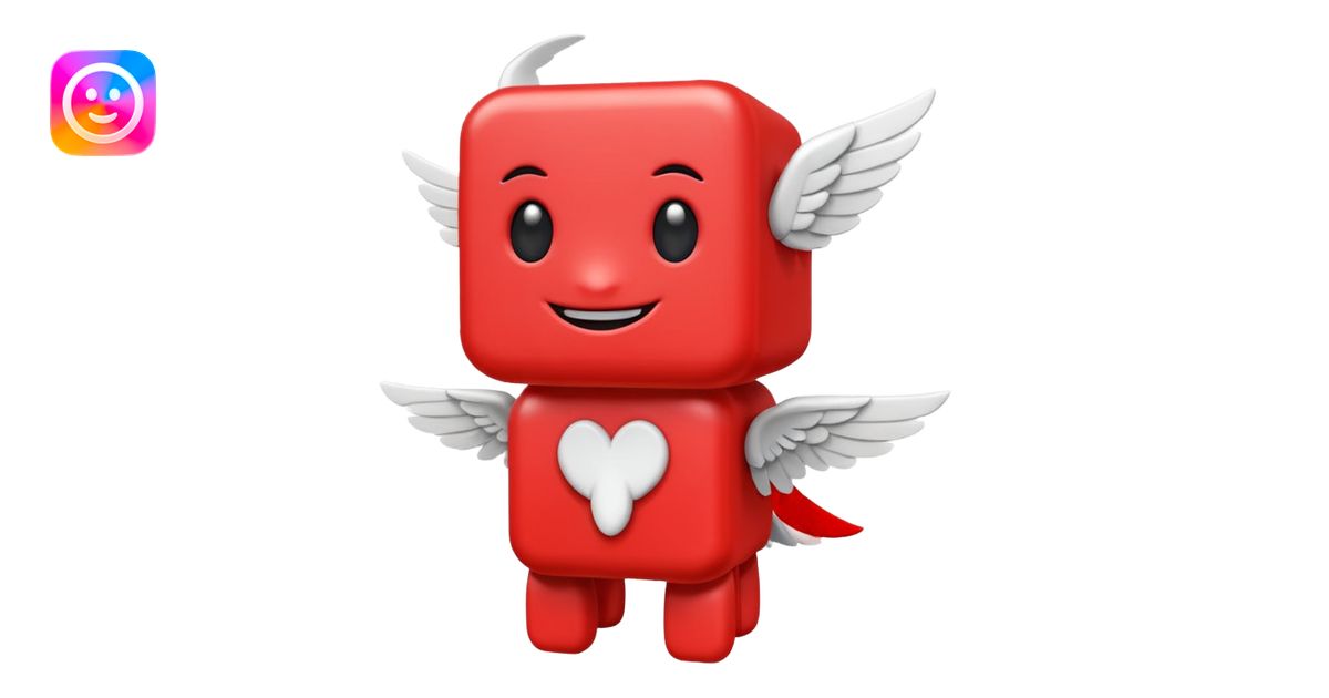 A blocky red creature with white wings emoji | AI Emoji Generator