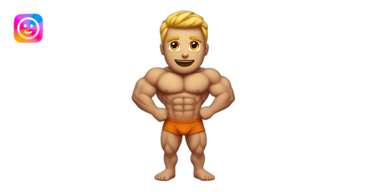 Peepo-muscular emoji | AI Emoji Generator
