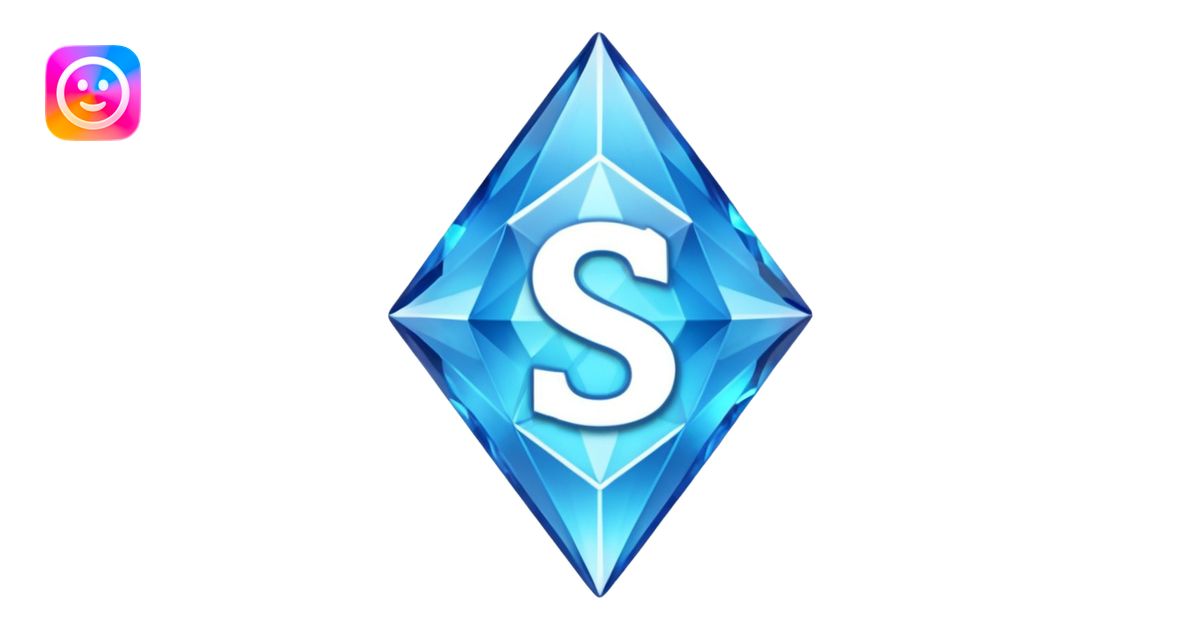 Create a custom emoji badge featuring a stylized, glossy letter “S ...
