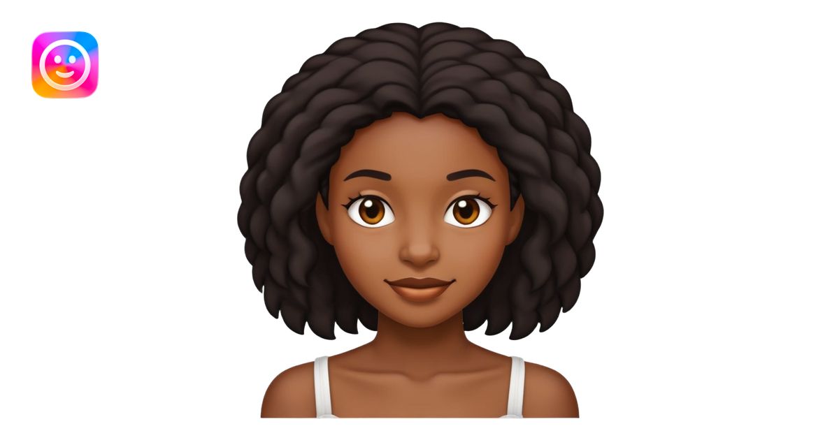 Black girl face with smirk emoji | AI Emoji Generator