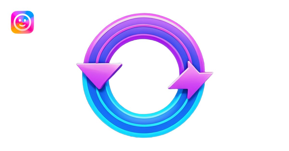 Circular loop arrow in Virtuosa style: smooth rounded shape forming a ...