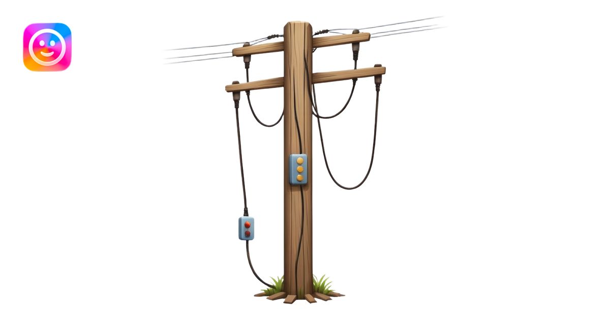 Electric pole with wires emoji | AI Emoji Generator