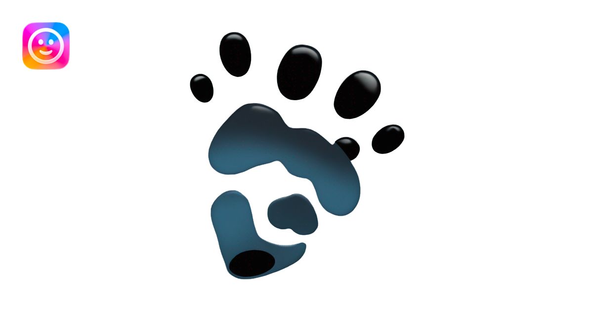 Baby blue square with a black paw print in the middle emoji | AI Emoji ...