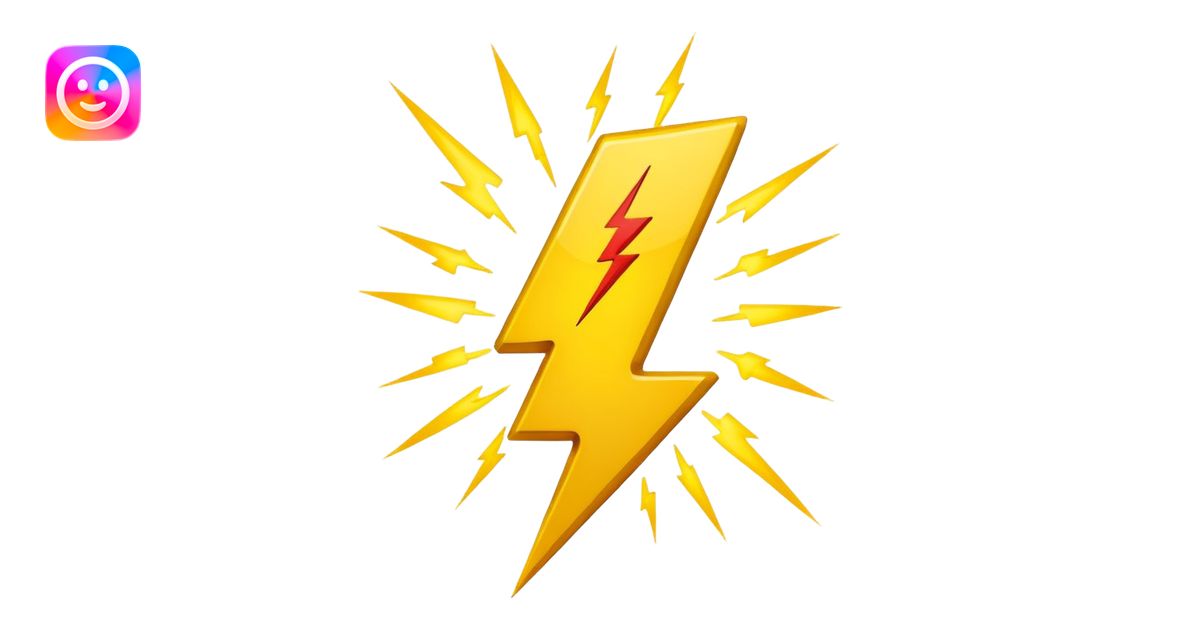 Lightning bolt combined with exclamation mark emoji | AI Emoji Generator