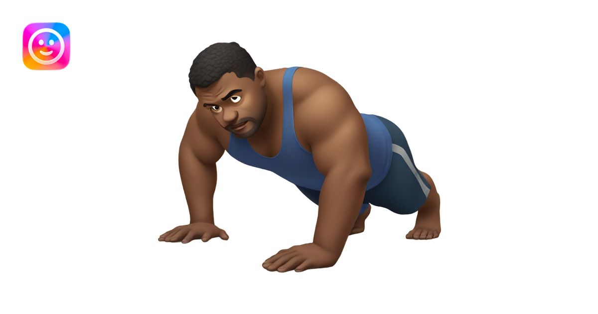 fat white guy doing push ups emoji | AI Emoji Generator