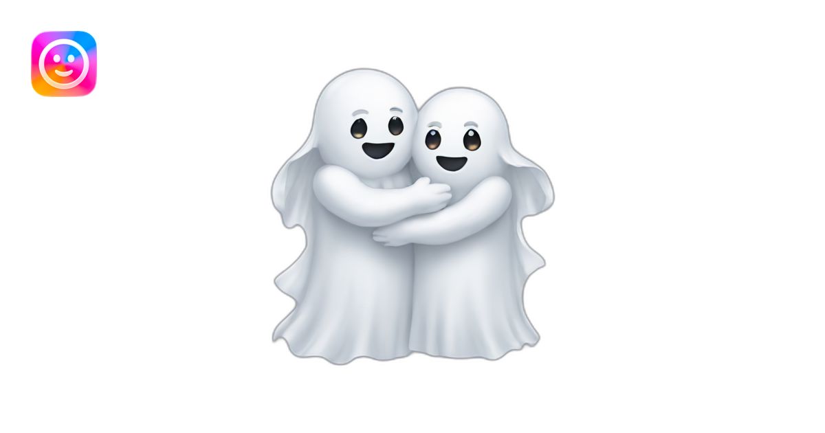 two hugging ghosts emoji | AI Emoji Generator