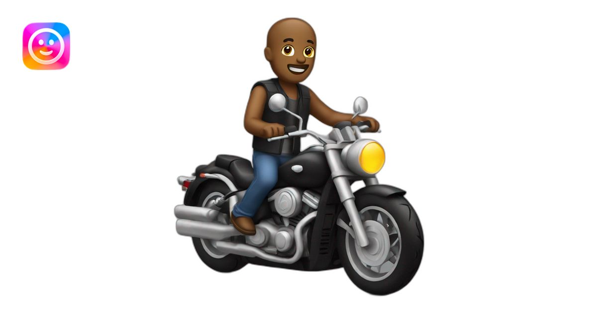 Guy drive motorcycle emoji | AI Emoji Generator