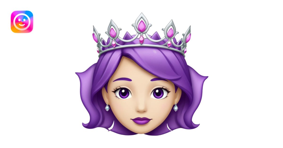Purple rose with silver tiara emoji | AI Emoji Generator