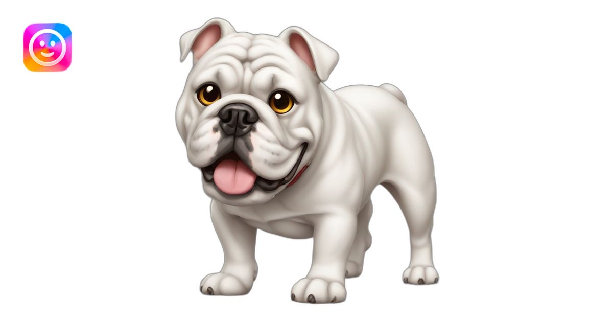 Dog Bulldog full-height emoji | AI Emoji Generator