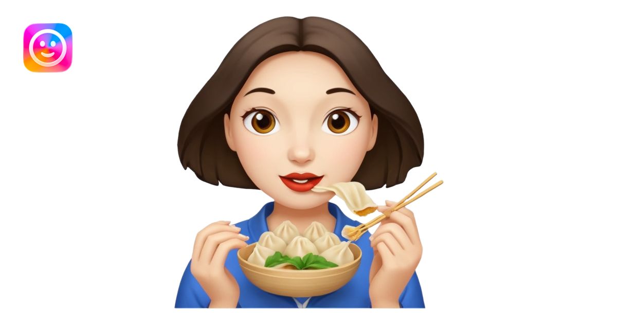 dmpling eating woman emoji | AI Emoji Generator