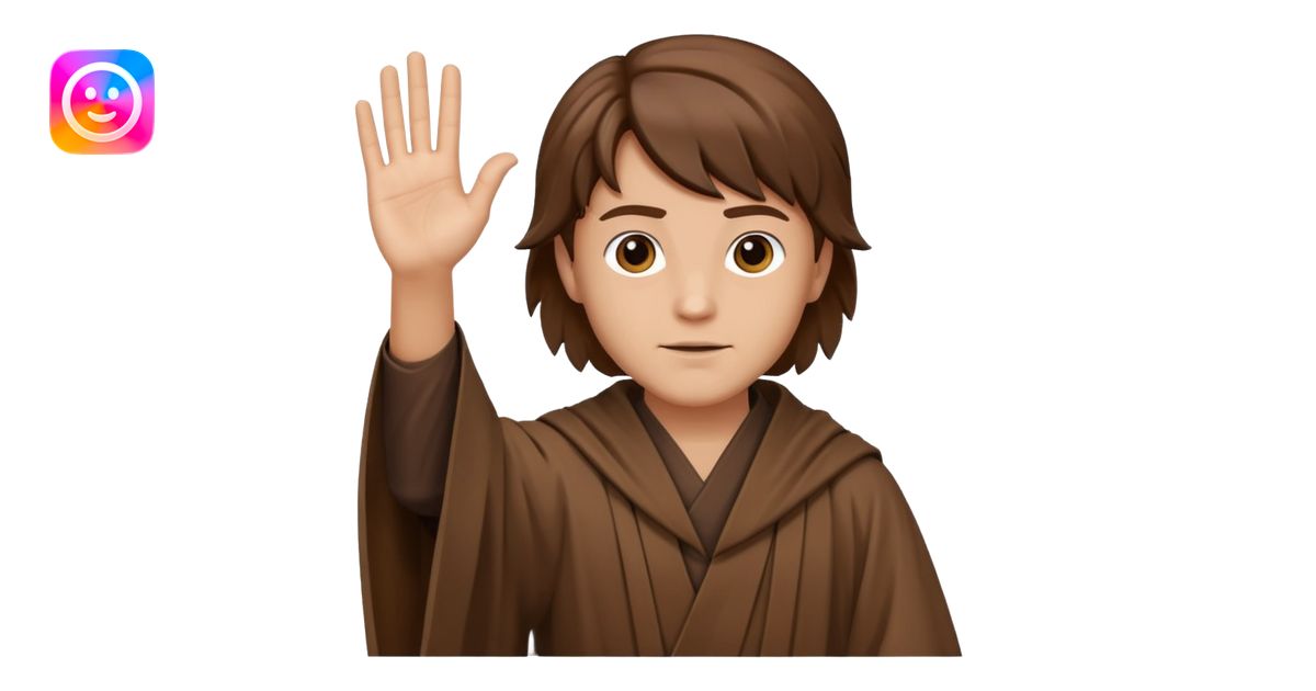 Jedi mind trick where a jedi is waving his hand emoji | AI Emoji Generator