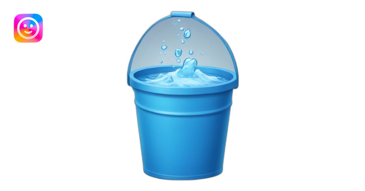 bucket with full of water emoji | AI Emoji Generator