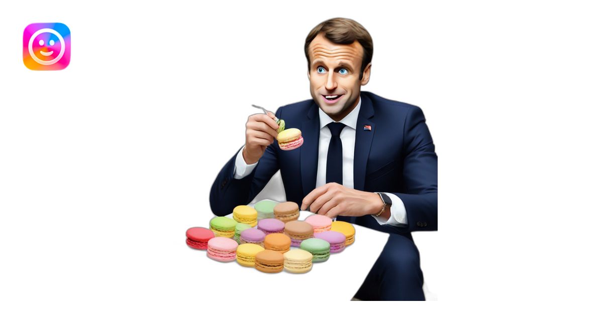emmanuel macron eating macaron emoji | AI Emoji Generator