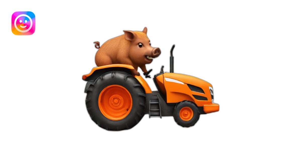 boar on the orange tractor emoji | AI Emoji Generator
