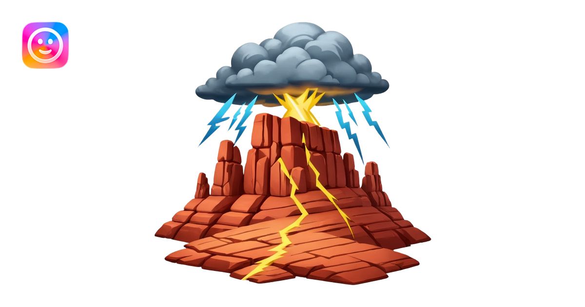 create a red rock style thunder emoji | AI Emoji Generator