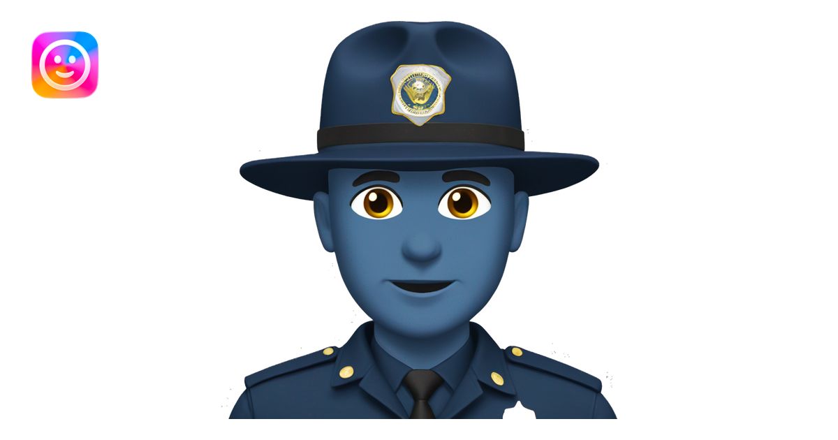 Washington state trooper blue bald emoji | AI Emoji Generator