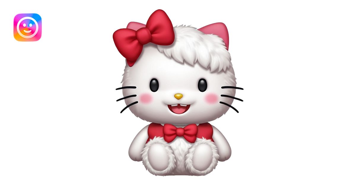 Hello Kitty laughing very hard 😂 with full body emoji | AI Emoji Generator