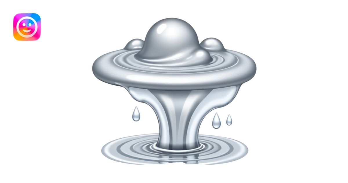 a puddle of white and silver liquid emoji | AI Emoji Generator