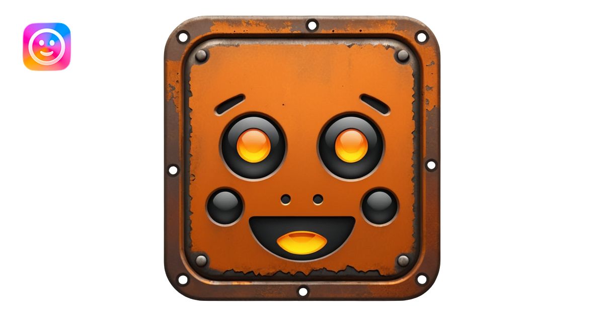 ultra realistic metal rust scrap DUBS icon emoji | AI Emoji Generator