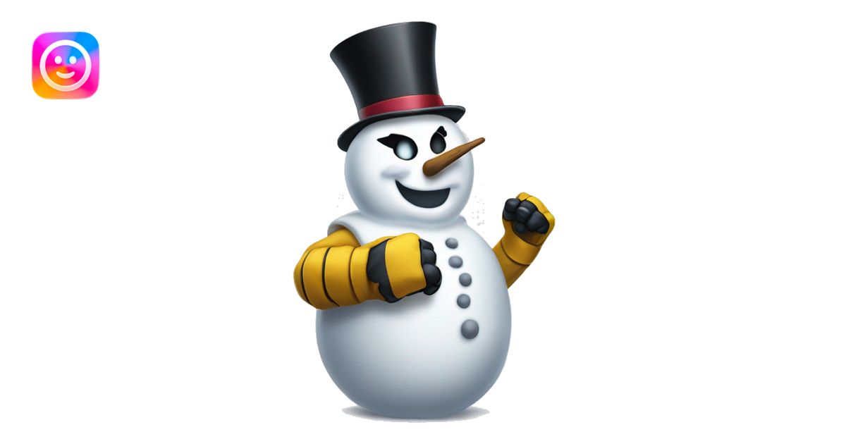 Snowman with marvel’s wolverine metal claws emoji | AI Emoji Generator