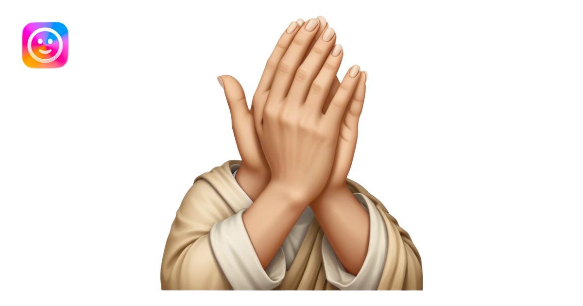Jesus's praying hands with nail marks from crucifixion emoji | AI Emoji ...