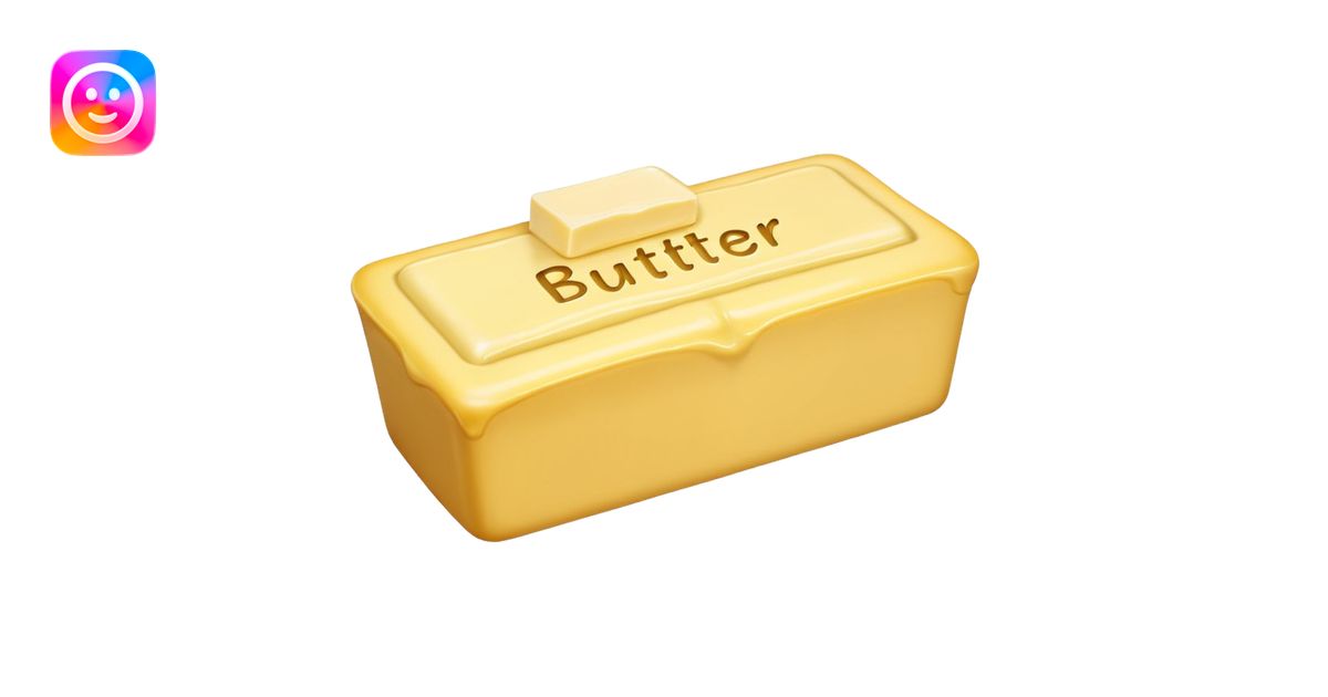 Create an image with butter and text in front that says butter emoji ...