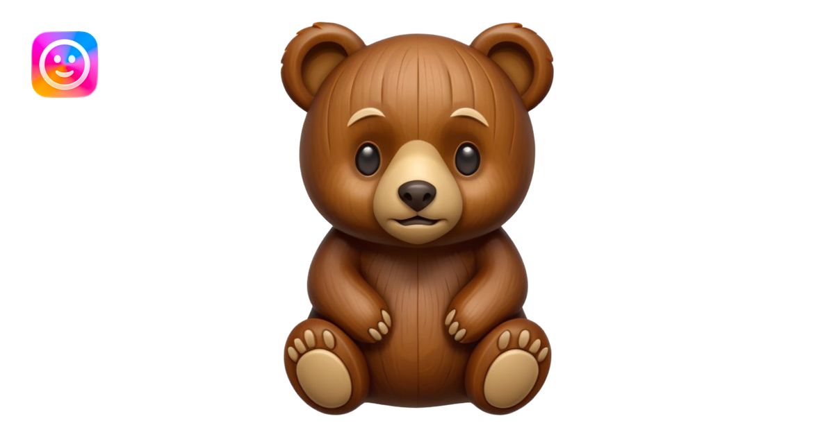 wood carved mini bear emoji | AI Emoji Generator