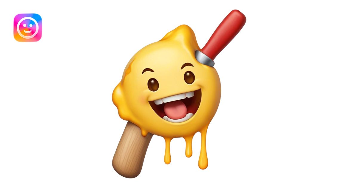 Happy emojis with mouth open and yellow hammer with burns coming out of ...