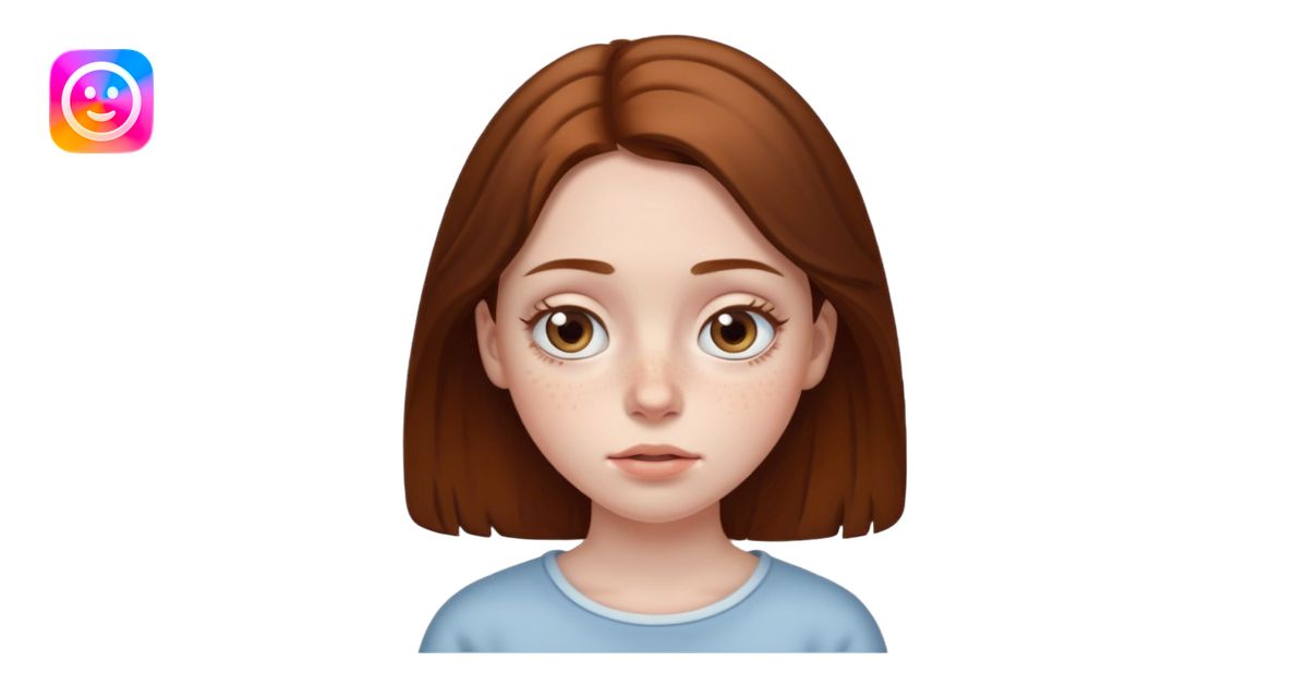 brown haired girl puffy swollen eyes emoji | AI Emoji Generator