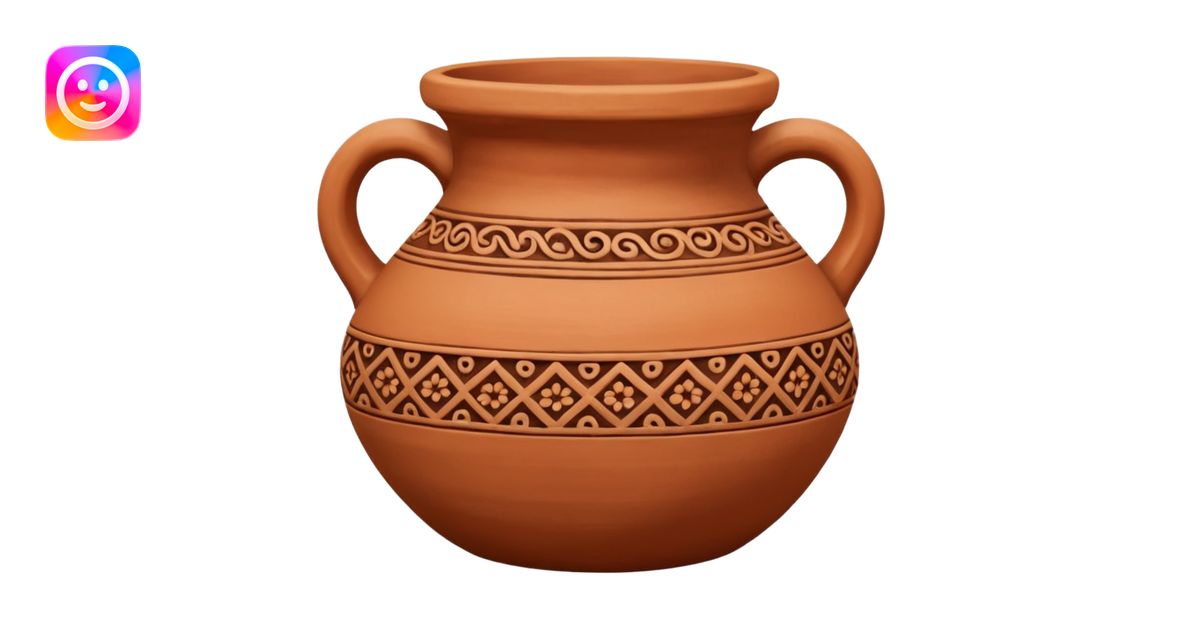 clay pottery with motifs emoji | AI Emoji Generator