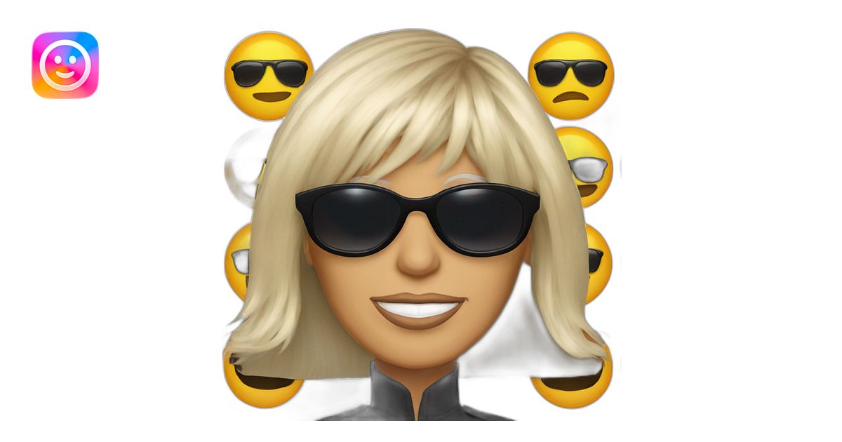 Brigitte Macron with sun glasses emoji | AI Emoji Generator