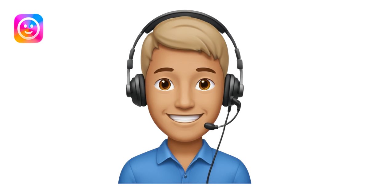 receptionist face guy with headpset emoji | AI Emoji Generator